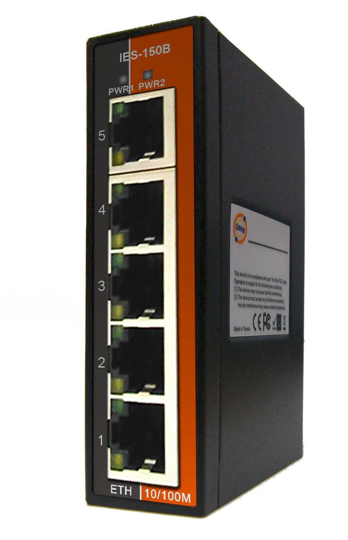 IES-150B Industrial Unmanaged 5*100TX Switch Mini Ext. Temp.