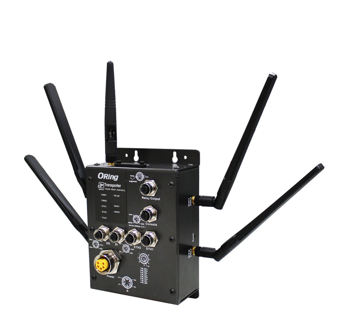 TGAR-1662+-3GS-M12 Cellular 3G Router 2*802.11abgn 2*1000TX M12 PoE GPS ...